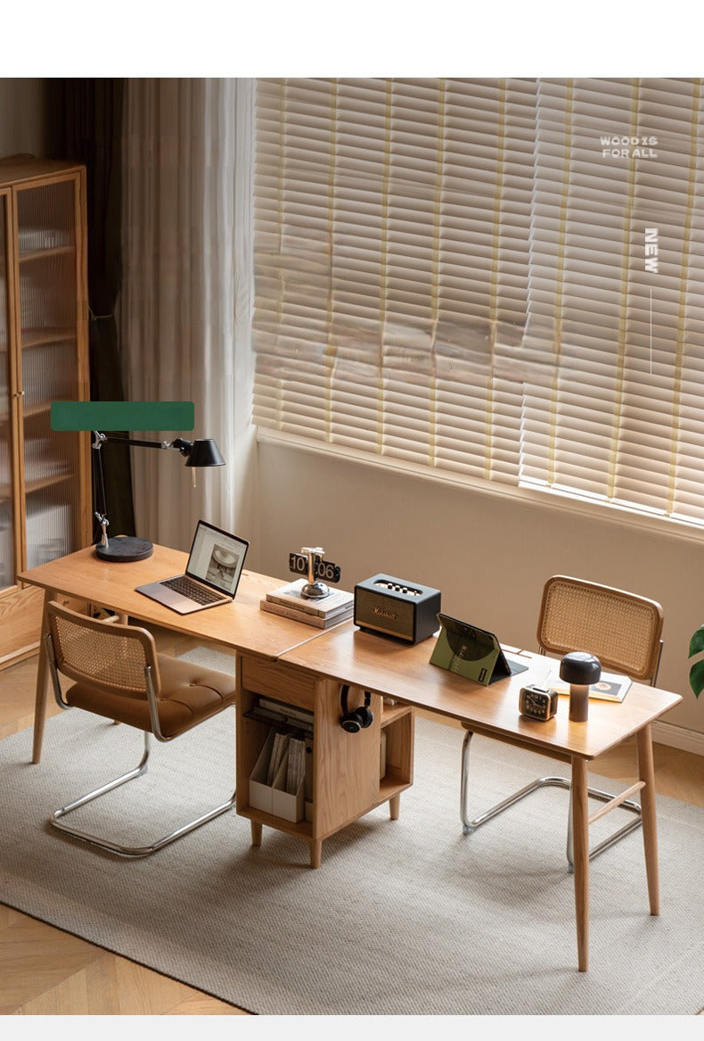 Oak solid wood Double Office desk )