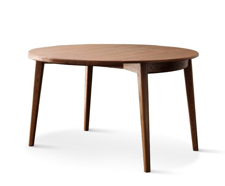 Oak solid wood folding round dining table