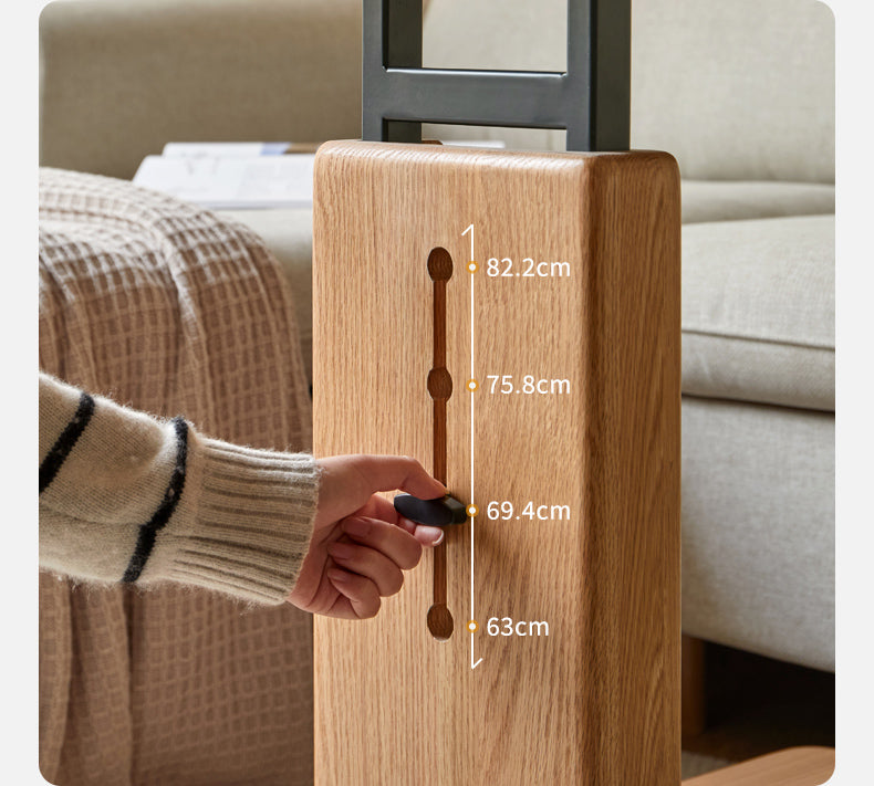 Oak solid wood movable liftable foldable side table