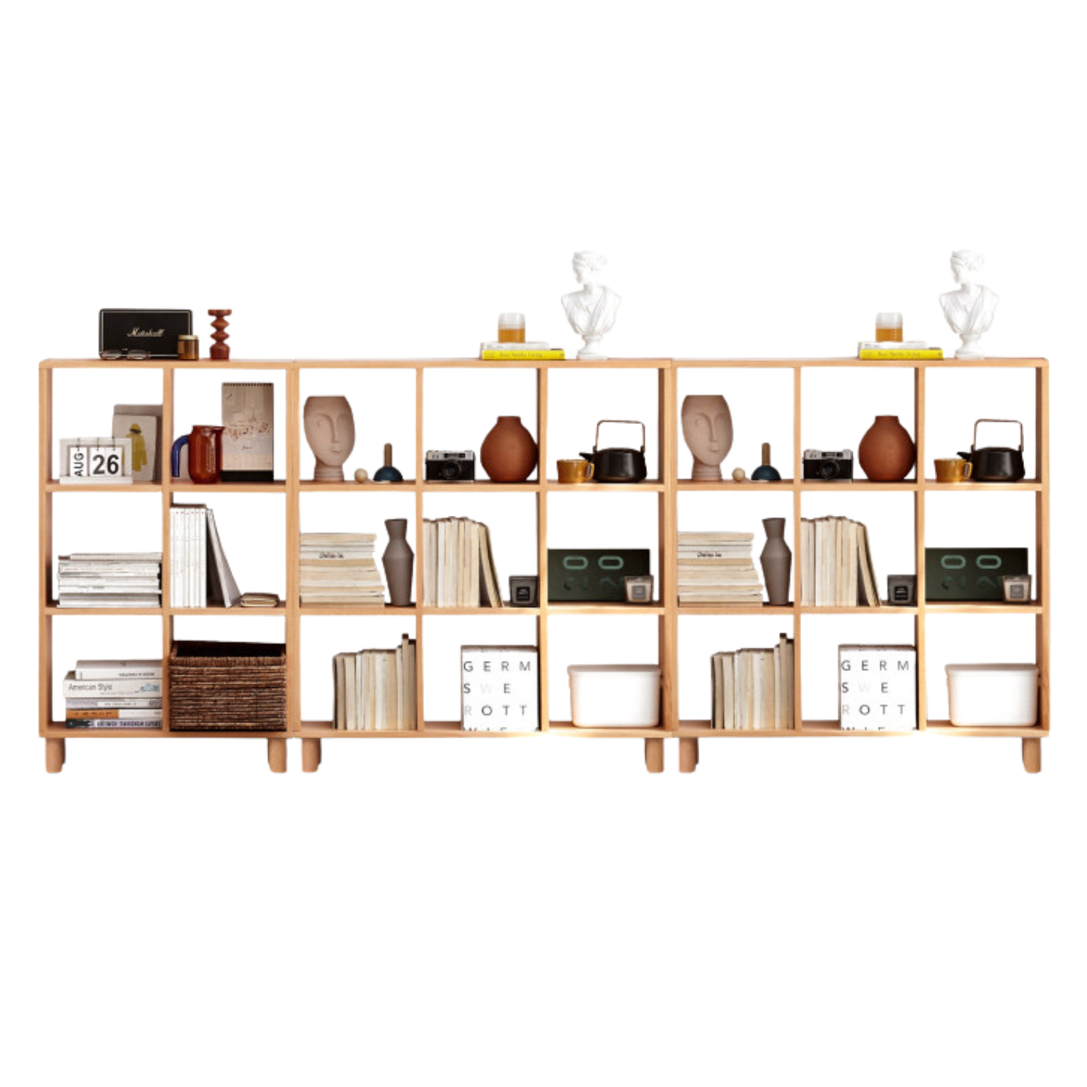 Oak solid wood Lattice Bookshelf