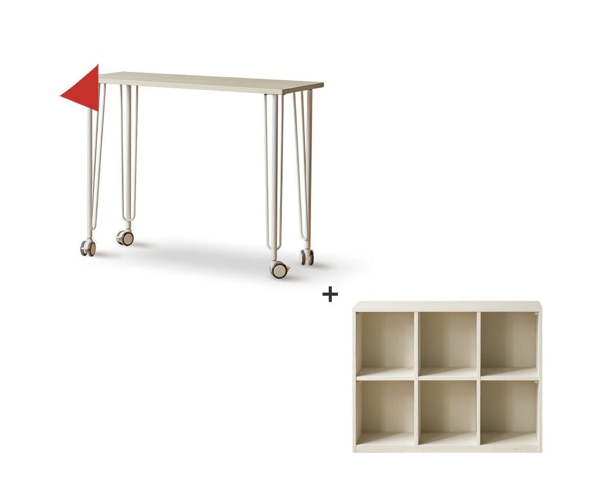 Oak solid wood bookcase cream Office desk