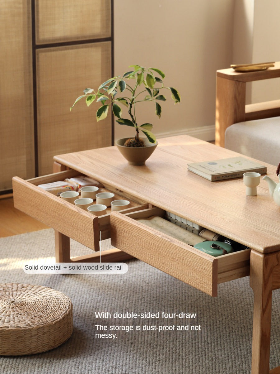 Oak, Black Walnut solid wood Japanese style coffee table