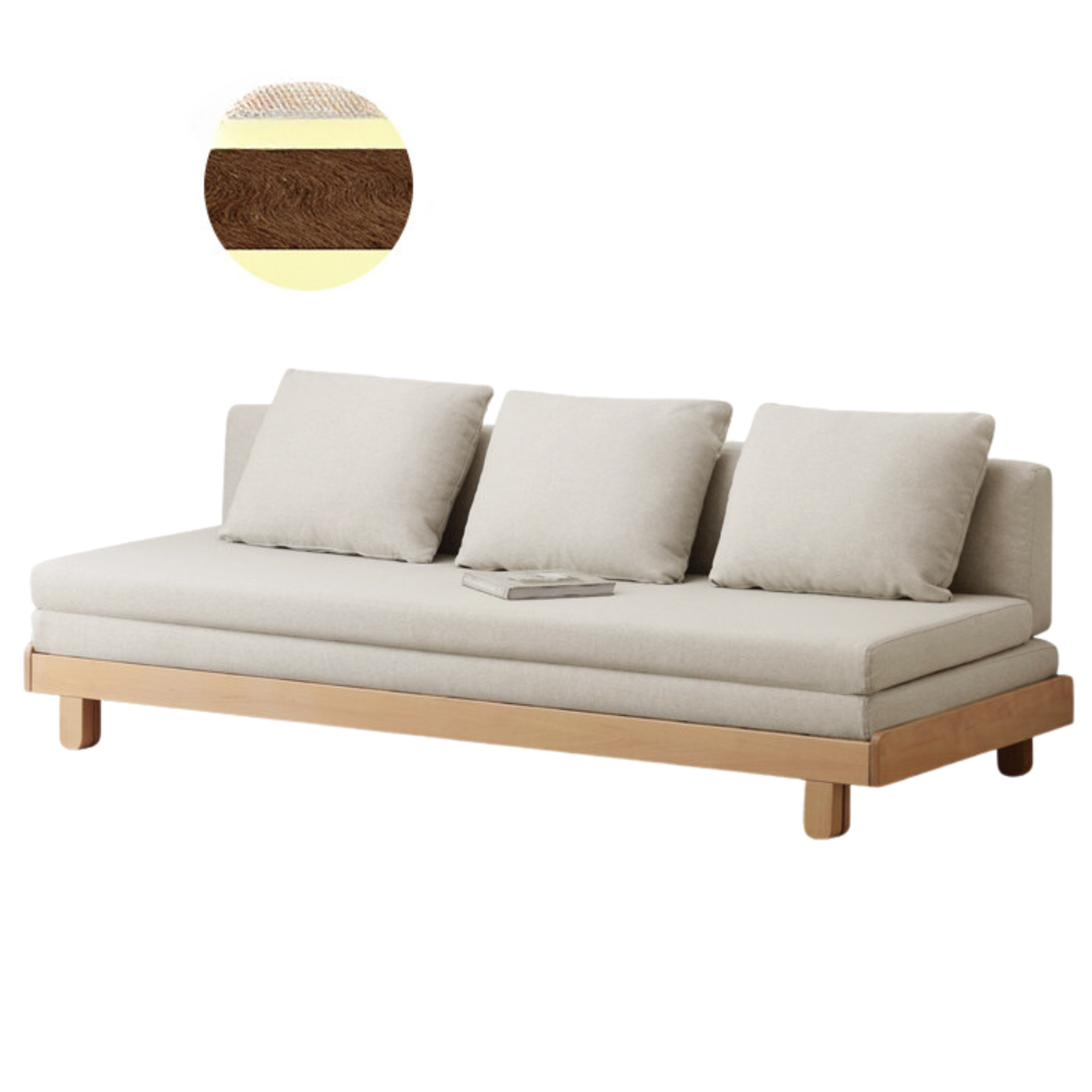 Oak, Beech solid wood sofa bed