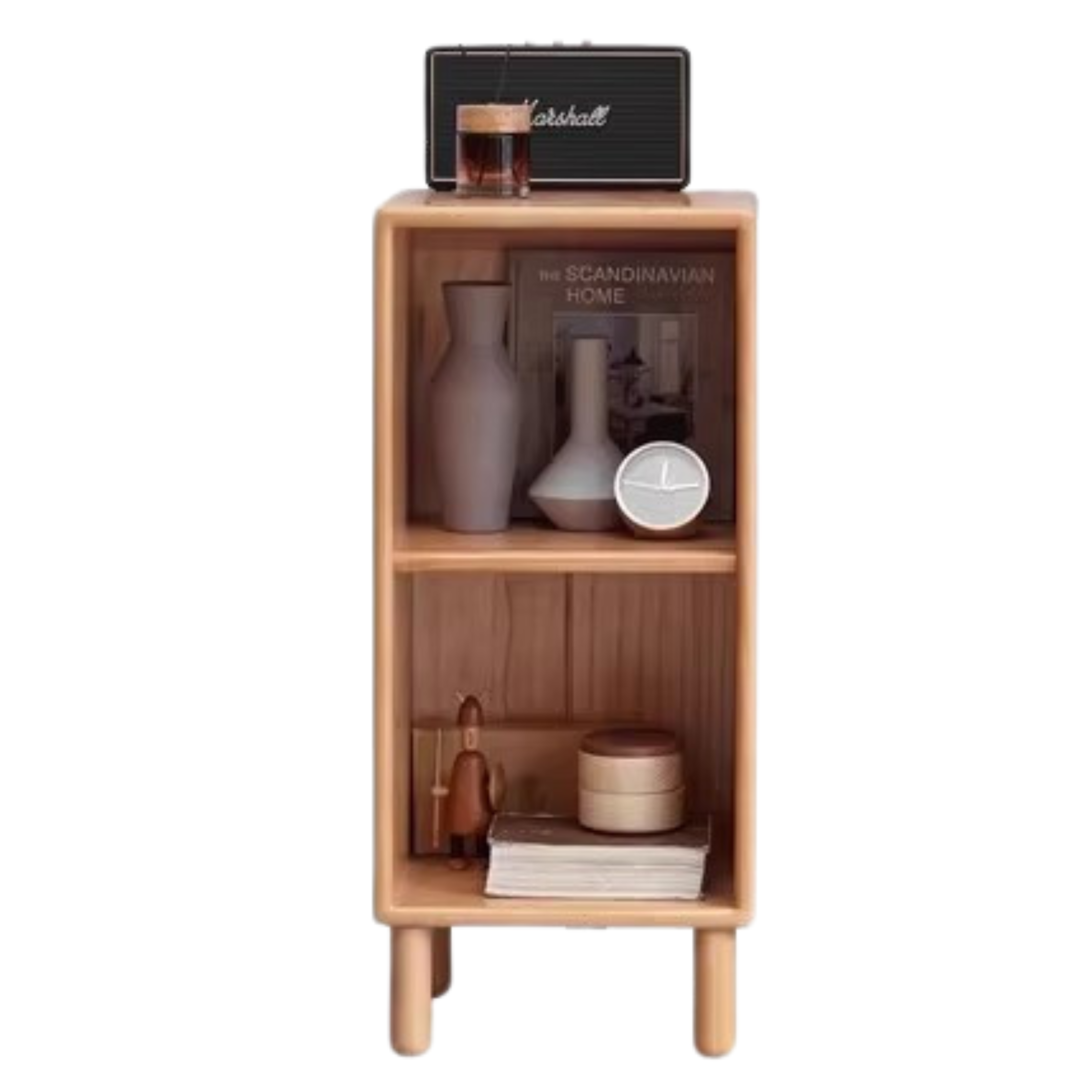 Beech solid wood Small bookshelf side cabinet-