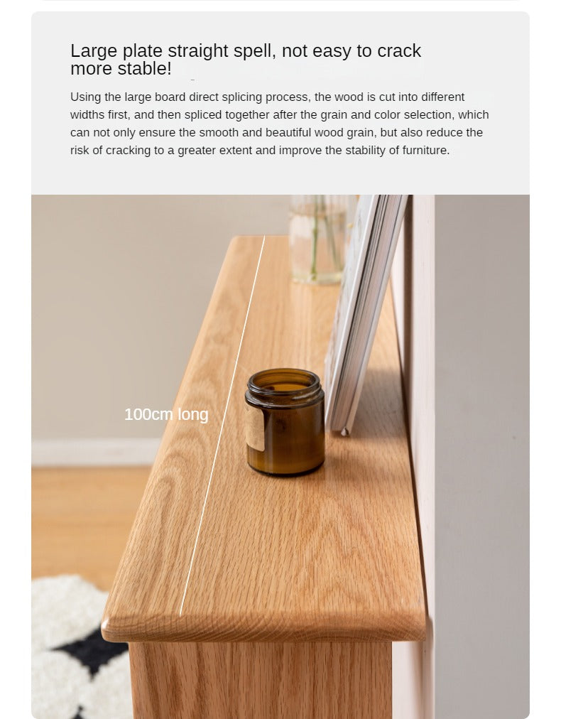 Oak solid wood entrance table corridor wall strip case ultra-narrow table: