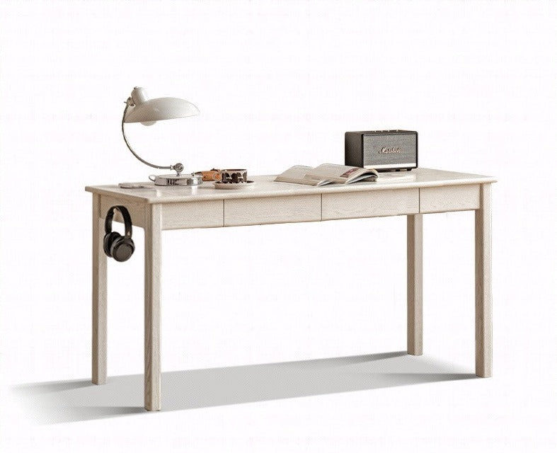 Oak solid wood Cream style Office desk