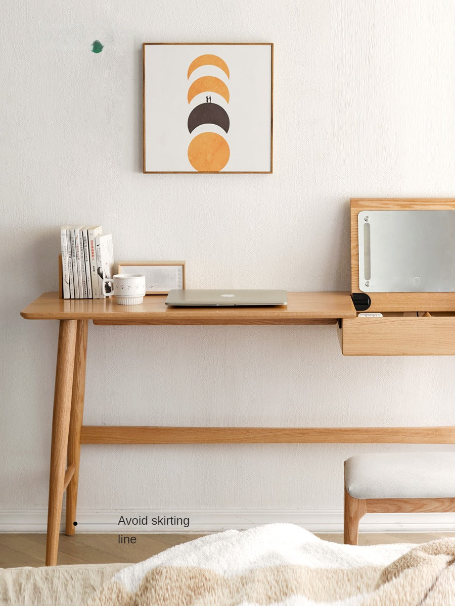 Oak solid wood Office desk and Dressing tables 2-in-1)