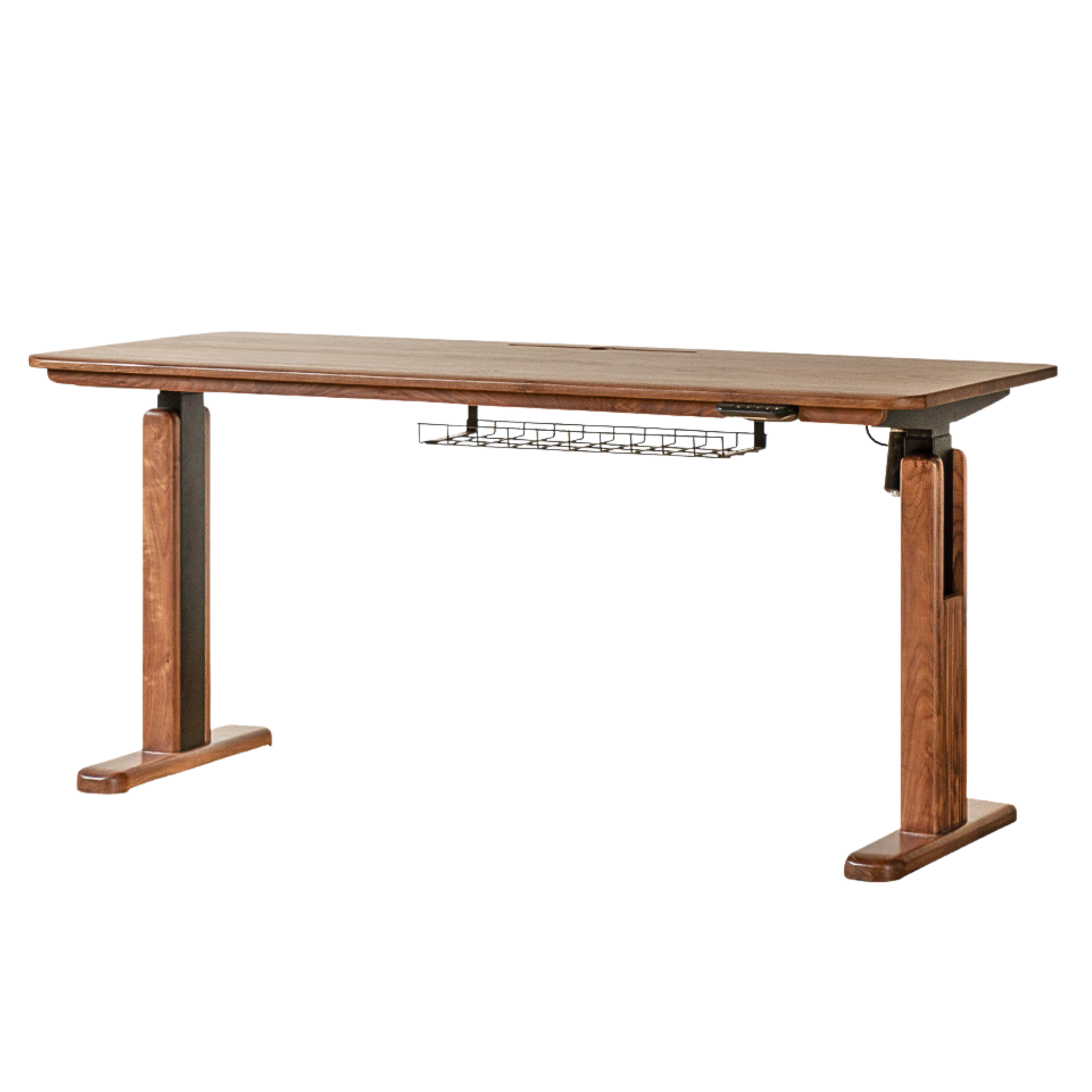 Black Walnut Solid Wood Electric Elevating Desk