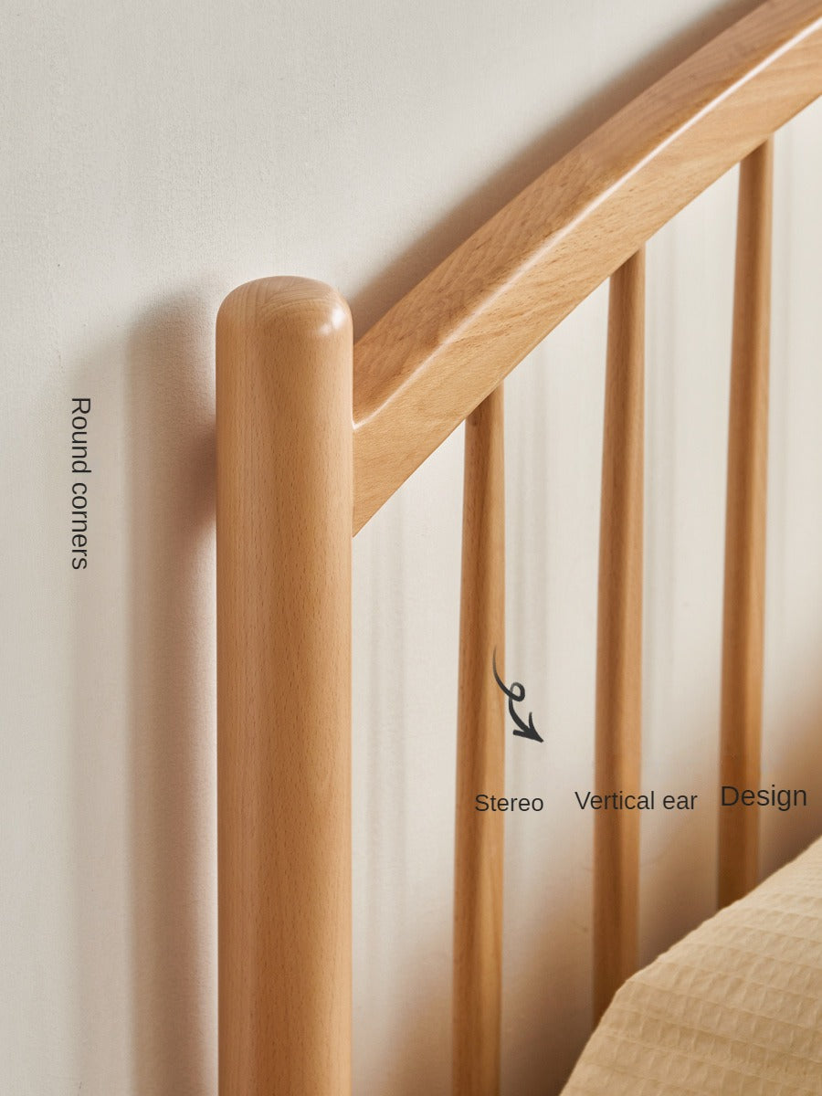 European Beech, Poplar solid wood Bed.