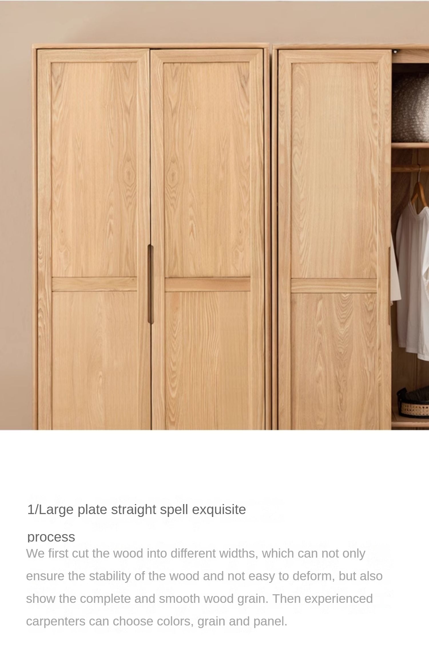 Ash solid wood wardrobe
