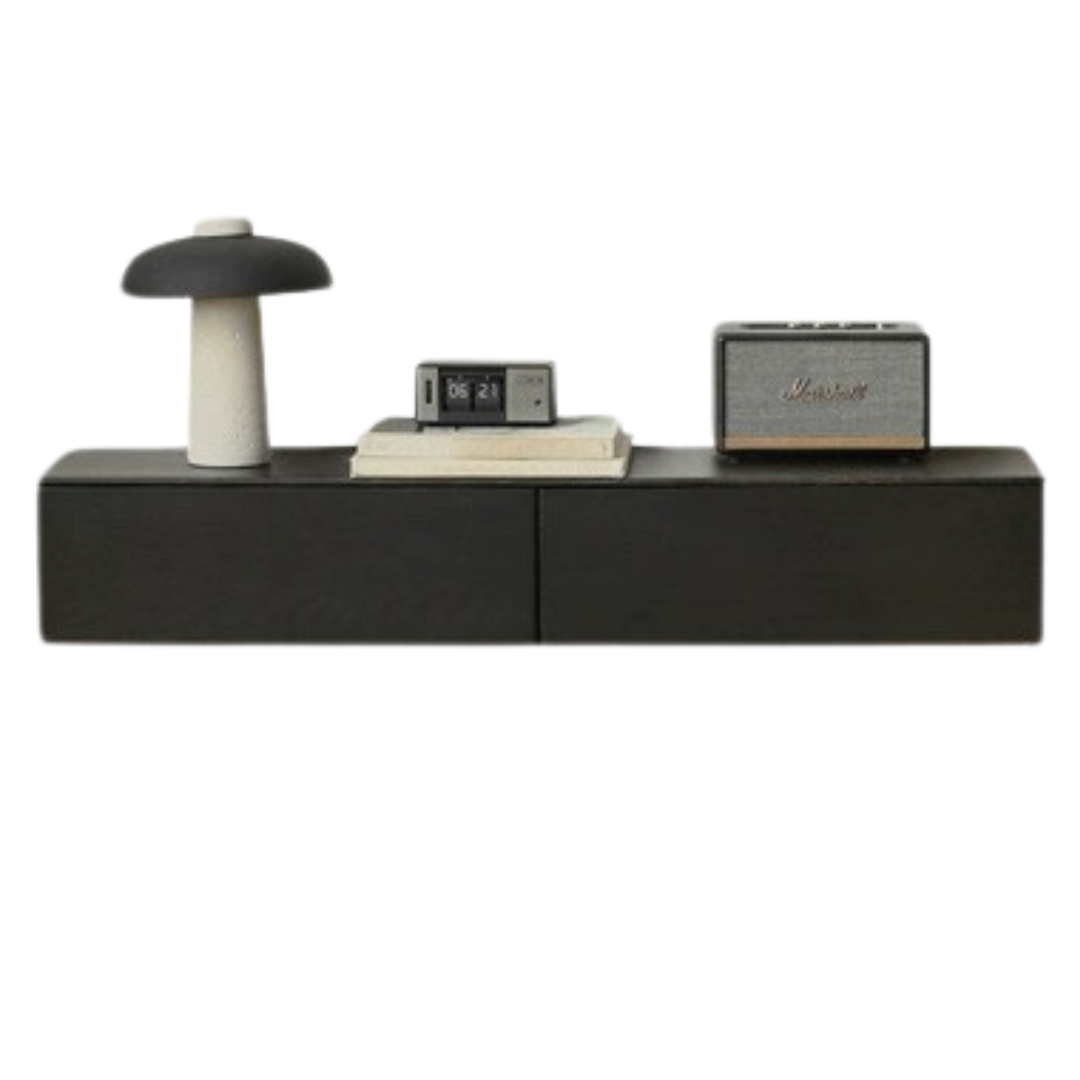 Oak solid wood suspended TV stand modern=