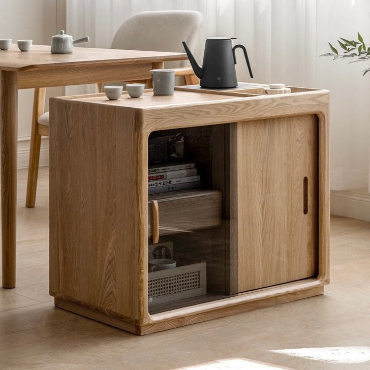 Ash,Oak solid wood Tea making side cabinet, side table: