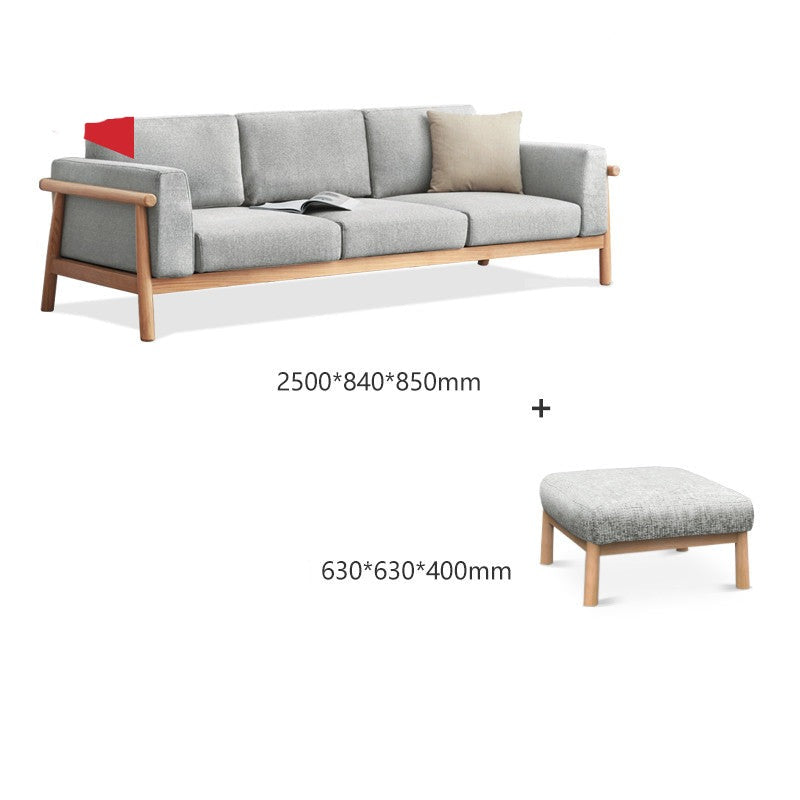 Oak solid wood fabric sofa)