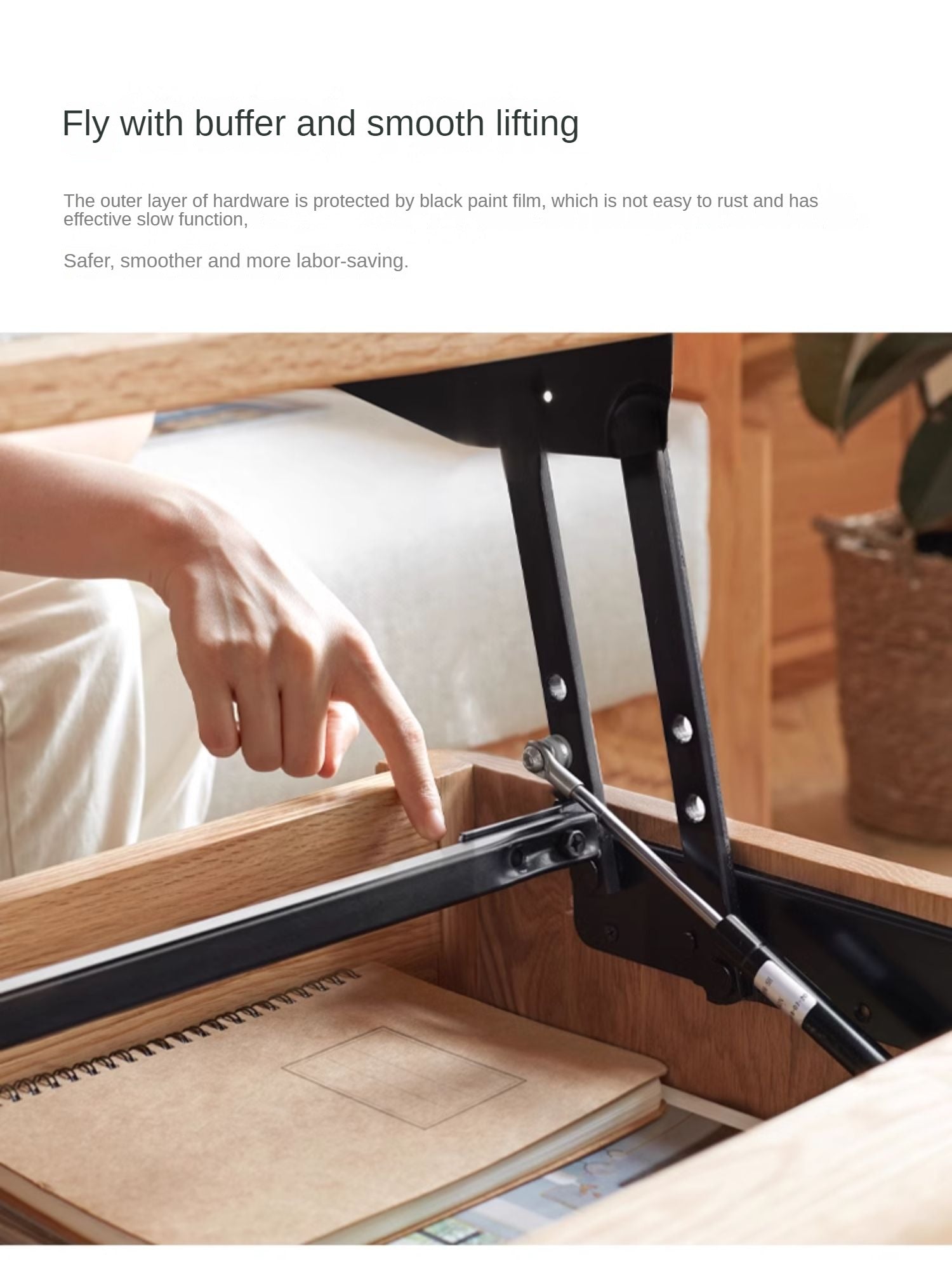 Oak solid wood Lifting Coffee Table