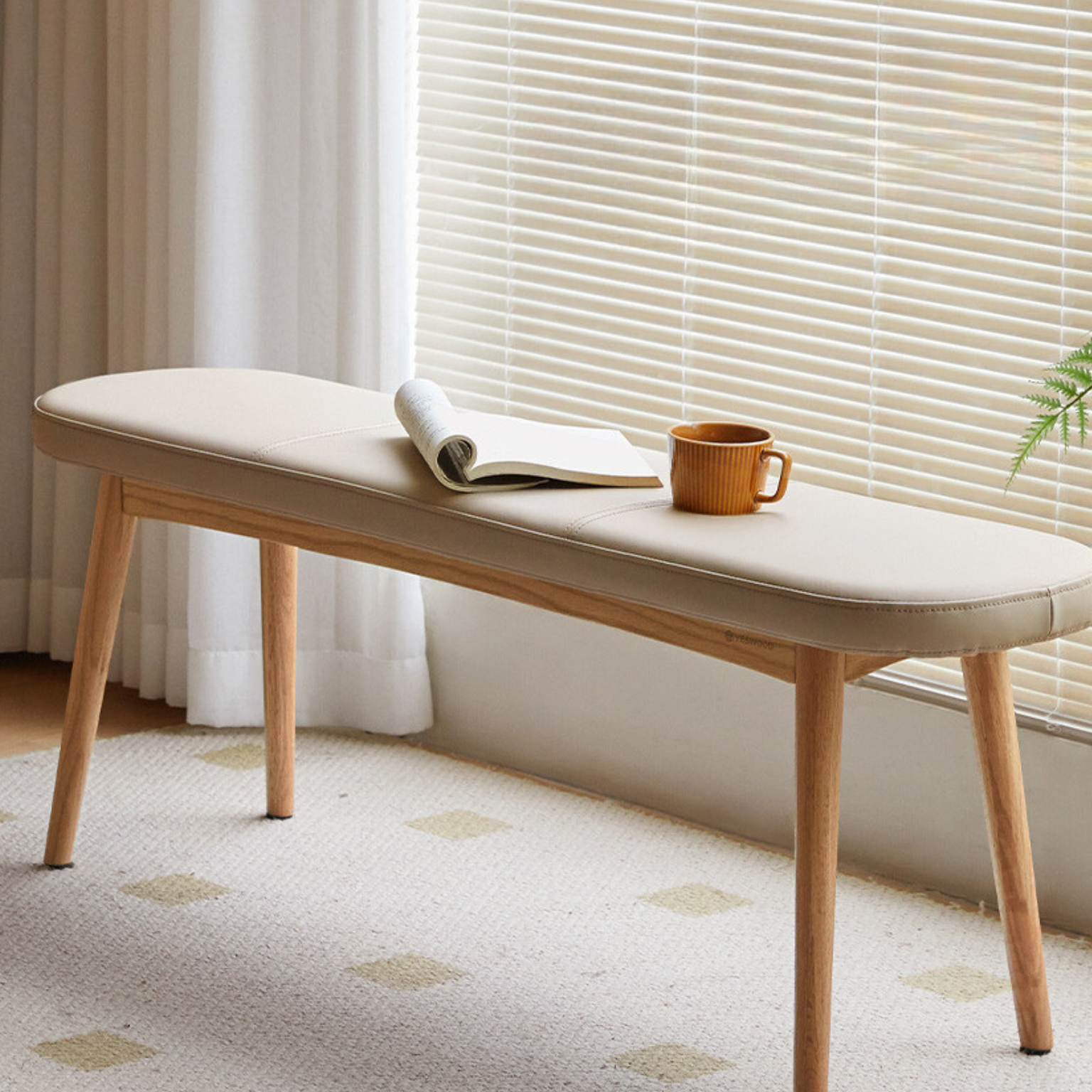 Oak, Black walnut, Ash, Cherry wood solid wood Simple Bench: