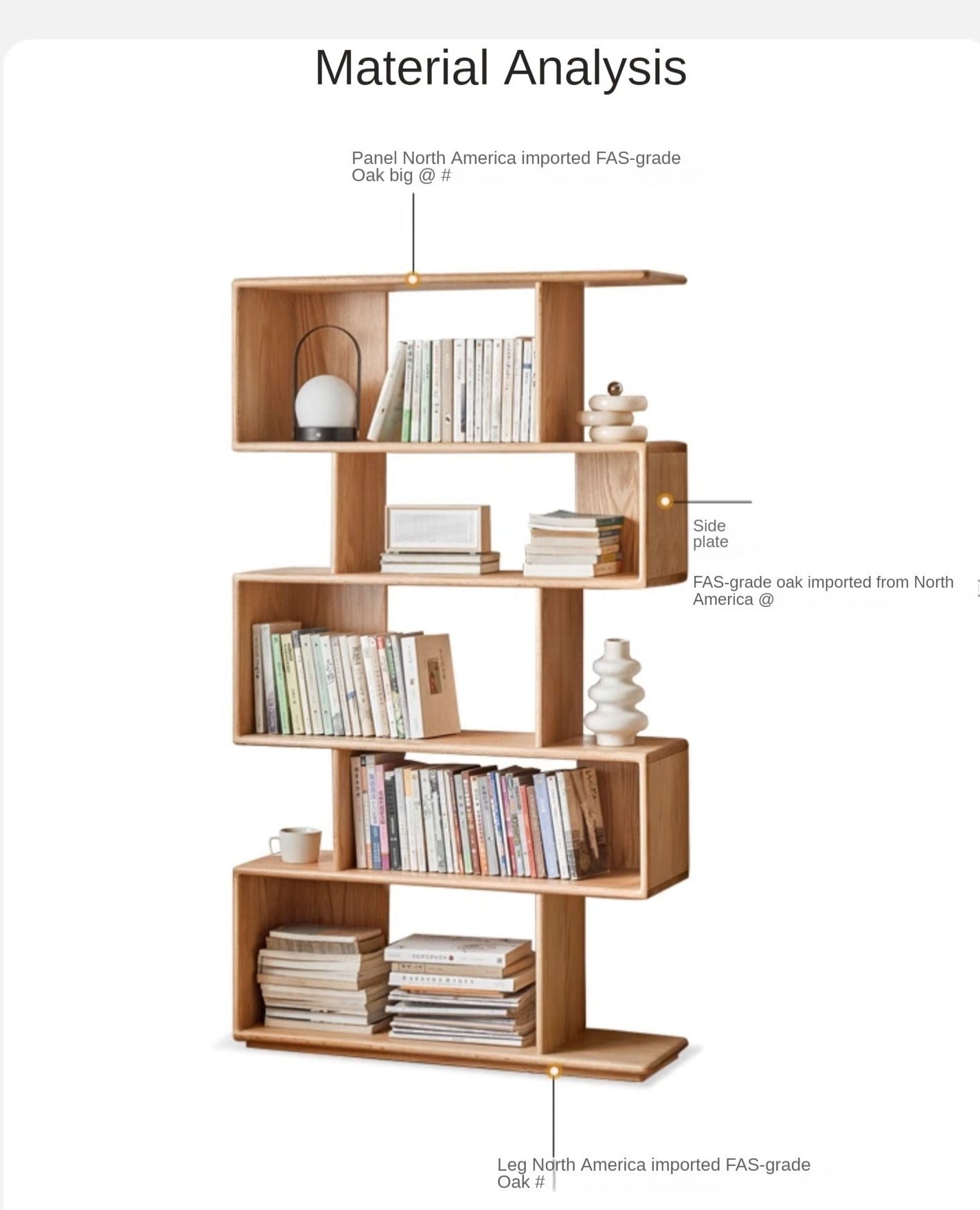 Oak solid wood Decorative storage partition