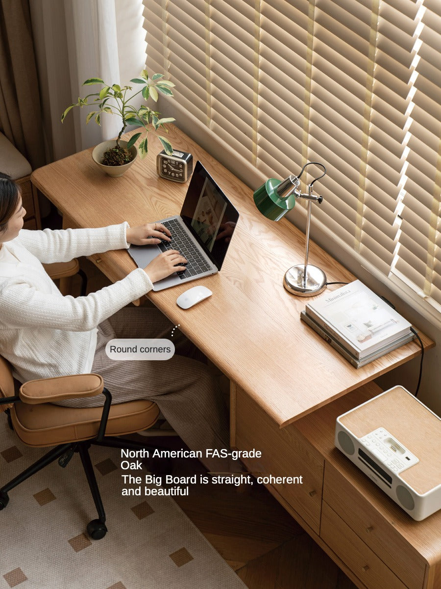 Oak solid wood Telescopic office desk )