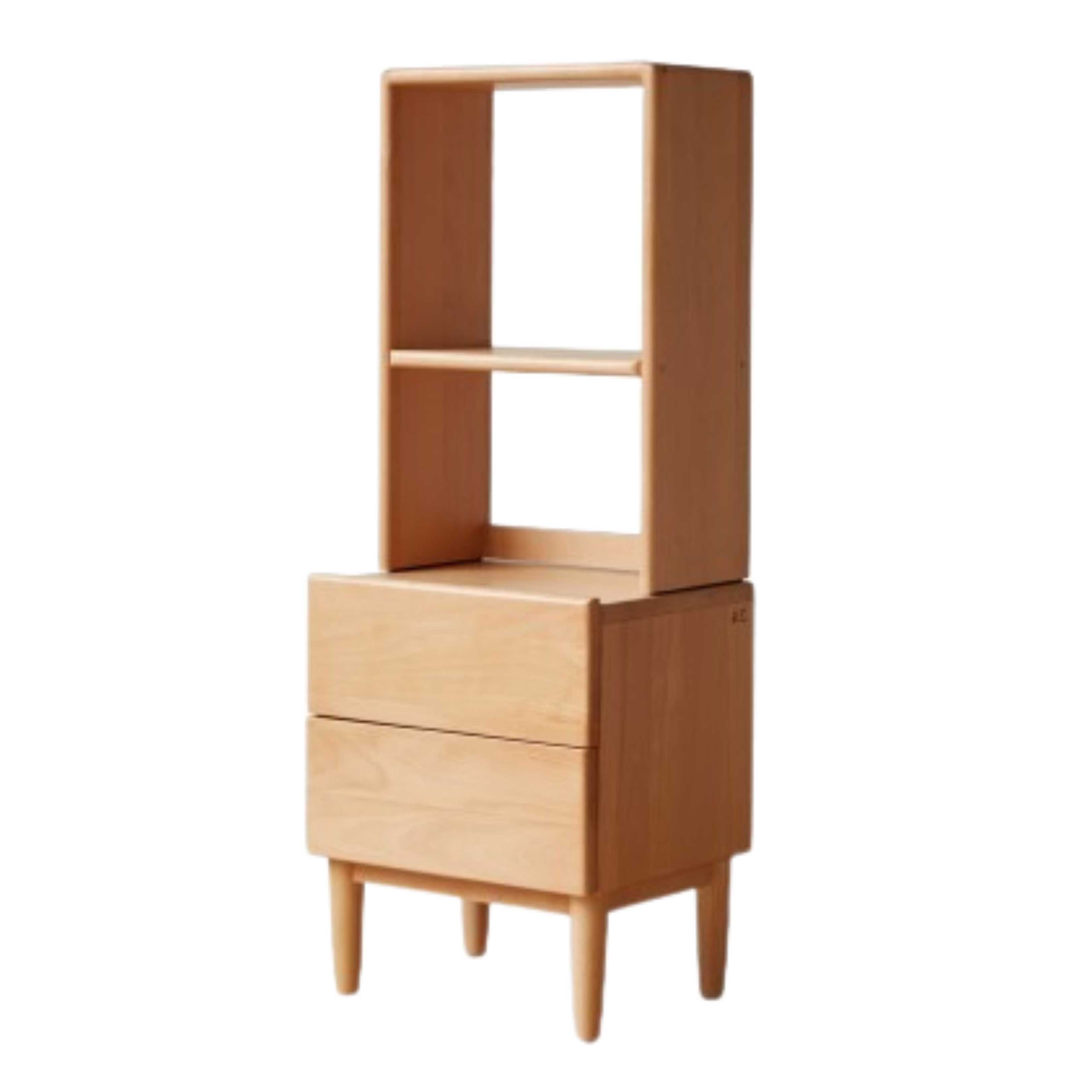 Beech solid wood bedside table and elevated storage rack, bedside ...
