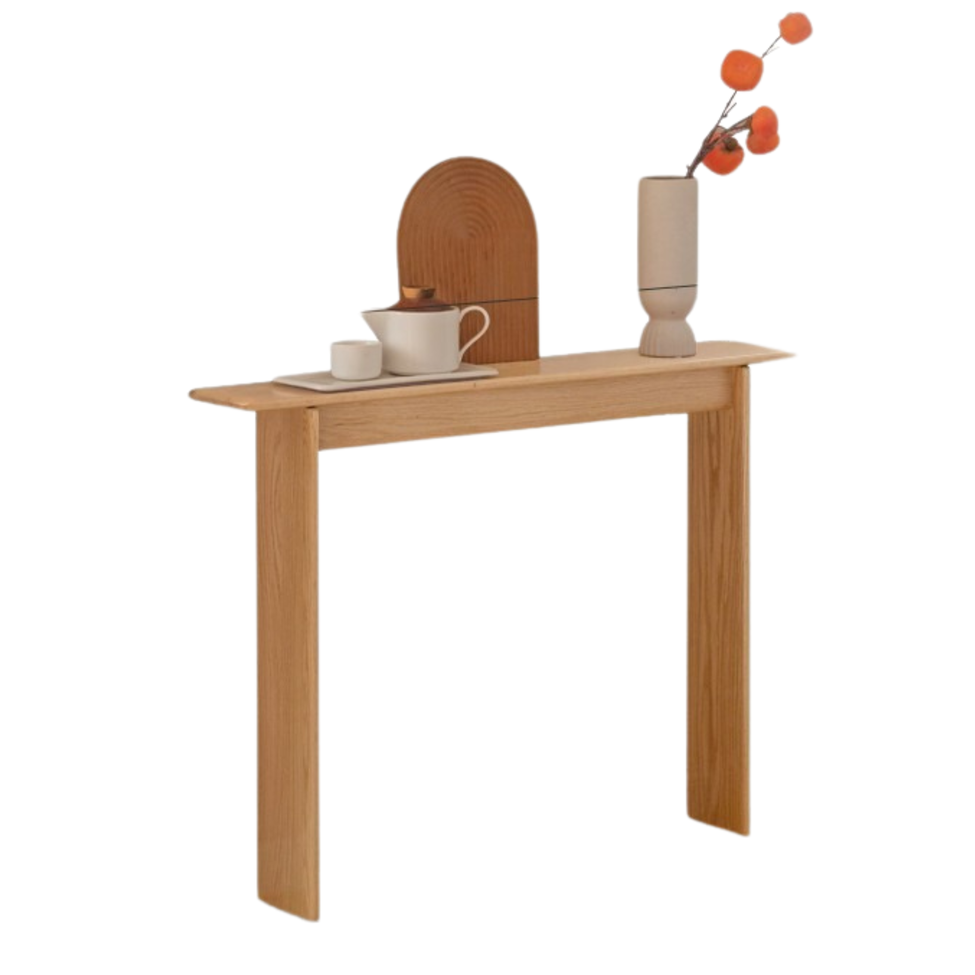 Oak solid wood entrance table corridor wall strip case ultra-narrow table:
