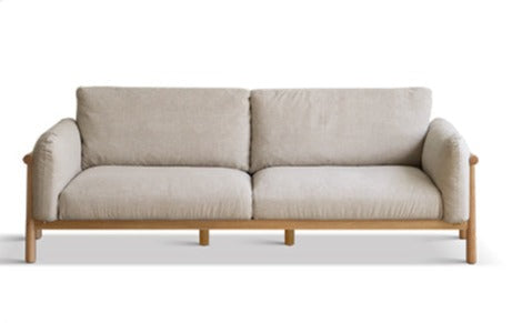 Oak solid wood fabric sofa)
