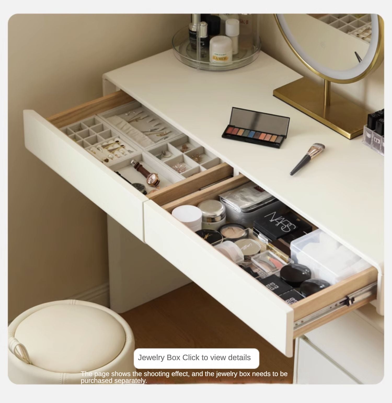 Poplar solid wood L shape Dressing table: