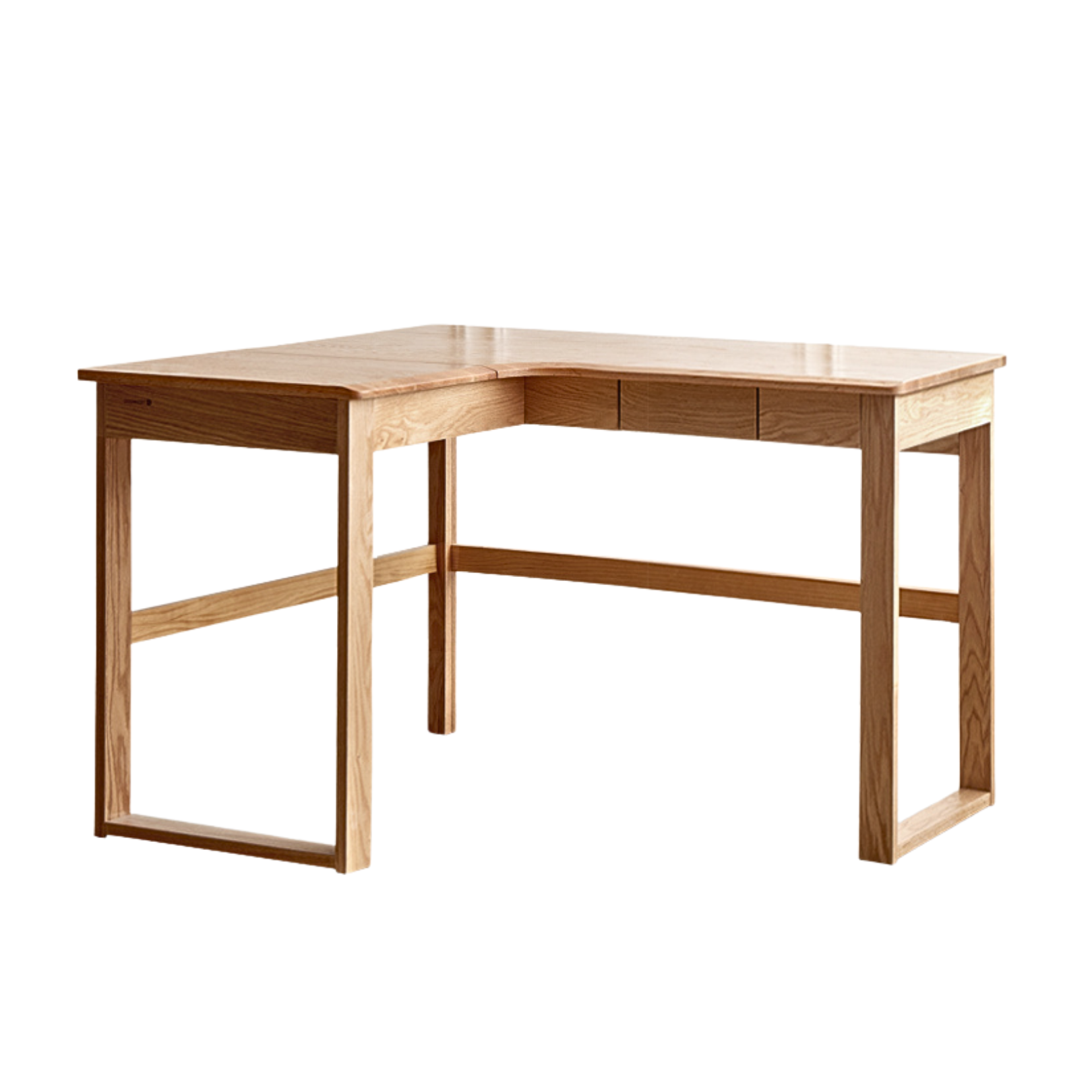 Oak solid wood Office desk with bookshelf