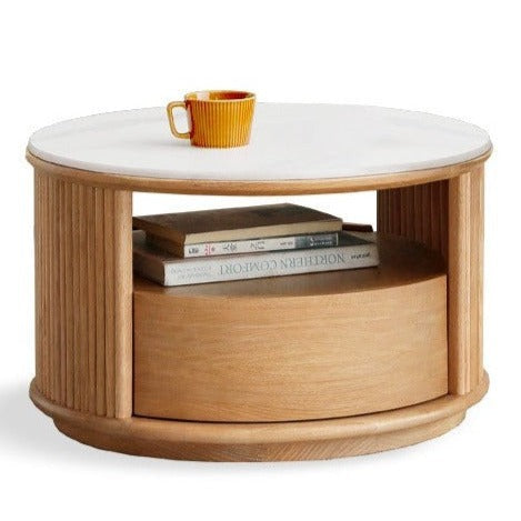 Oak solid wood Rock plate coffee table