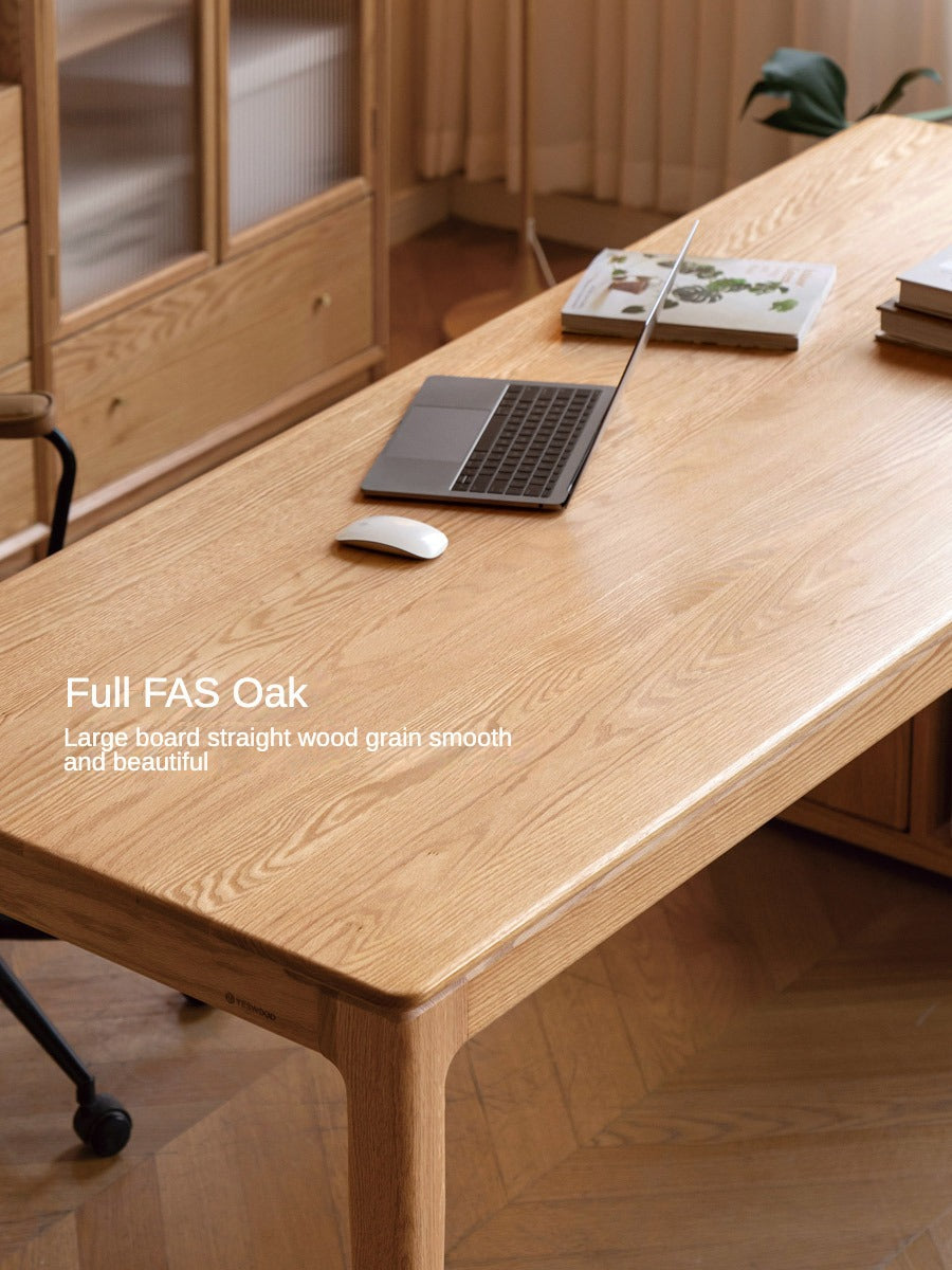 Oak solid wood Long office desk)