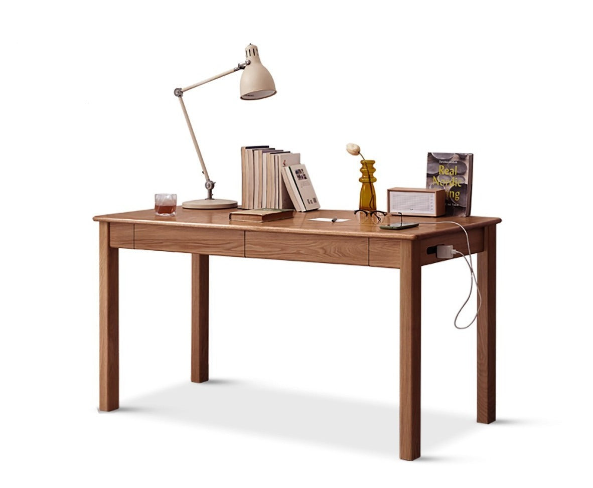 Oak, Ash solid wood USB office desk