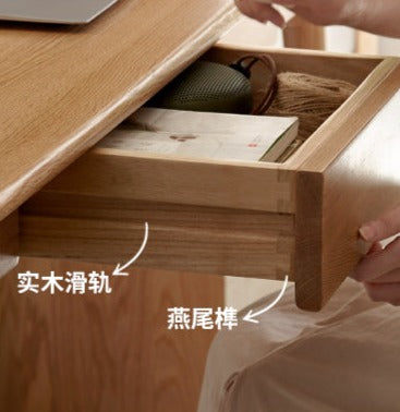 Oak solid wood Office desk spindle-shaped slanted legs: