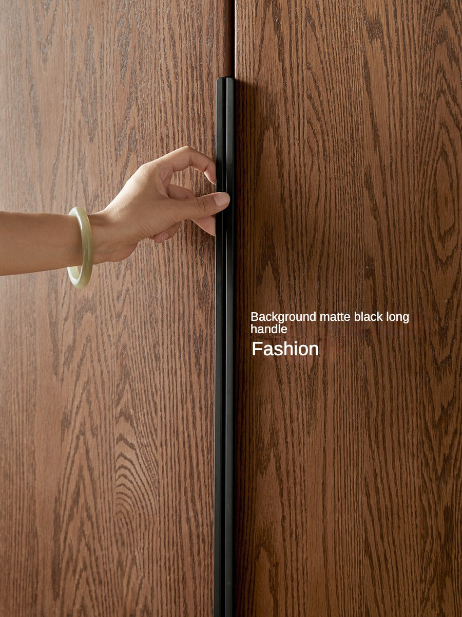 Oak solid wood wardrobe high walnut color: