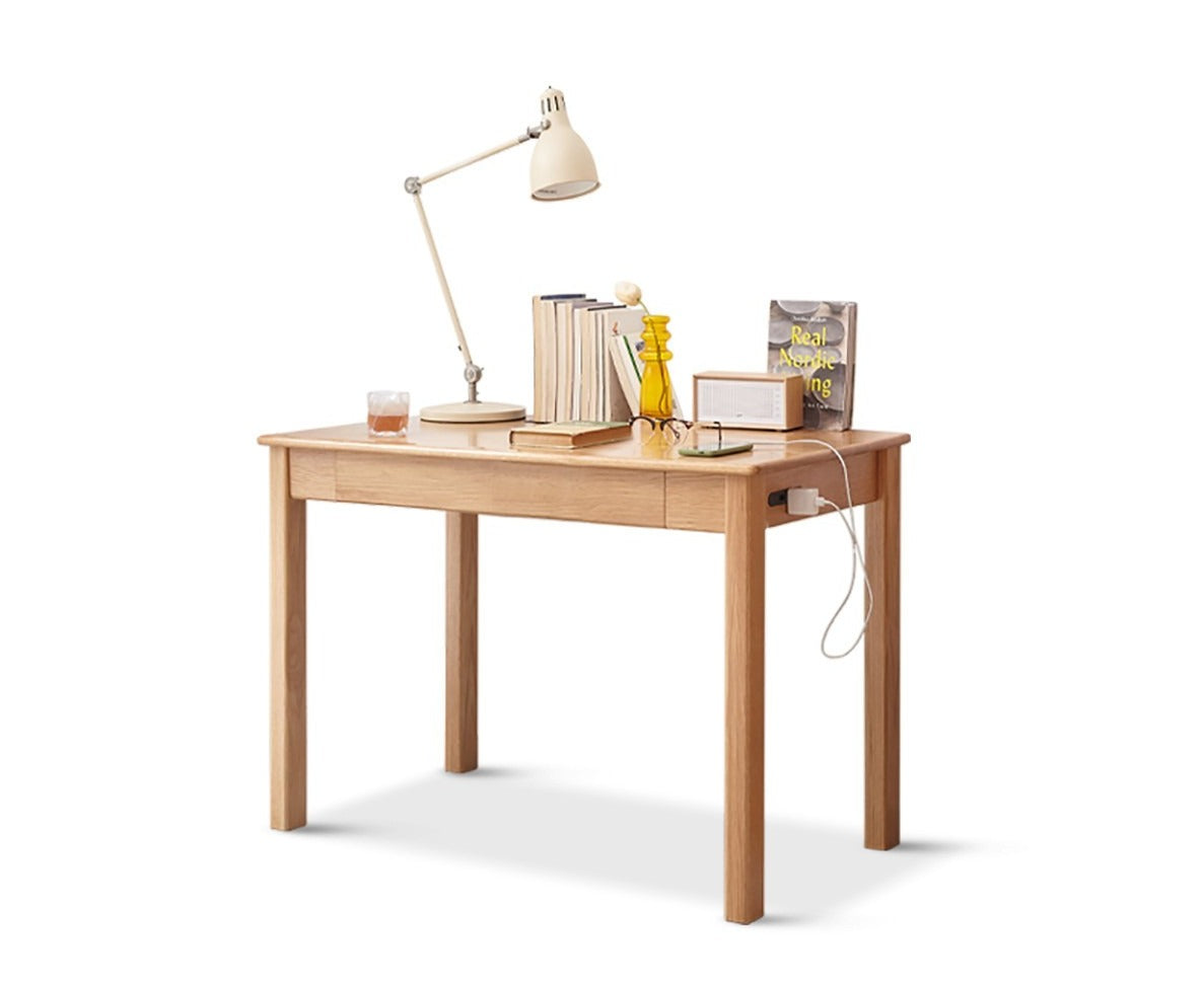 Oak, Ash solid wood USB office desk