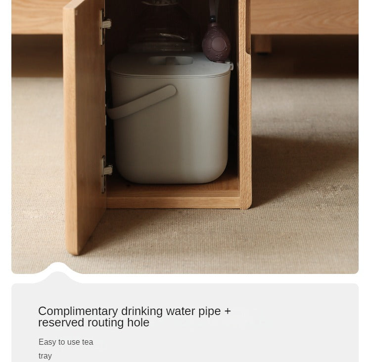 Oak solid wood telescopic modern tea table