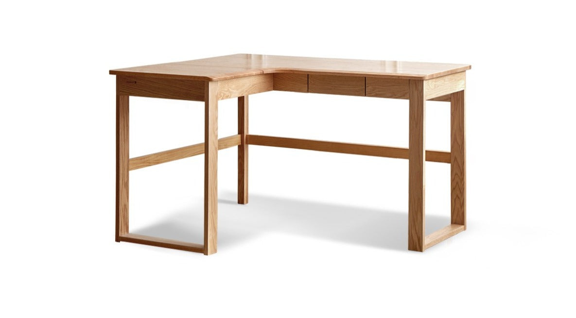 Oak solid wood Office desk with bookshelf