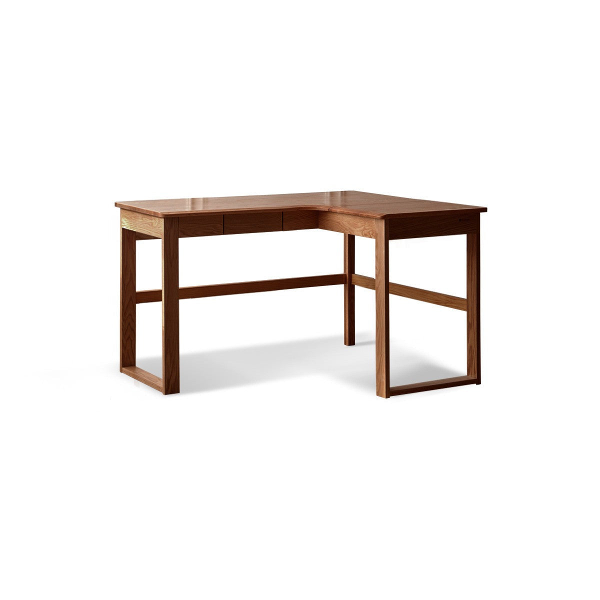 Oak solid wood Office desk with bookshelf
