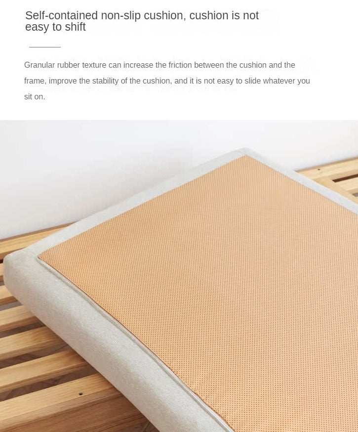 Oak solid wood tatami fabric sofa bed)