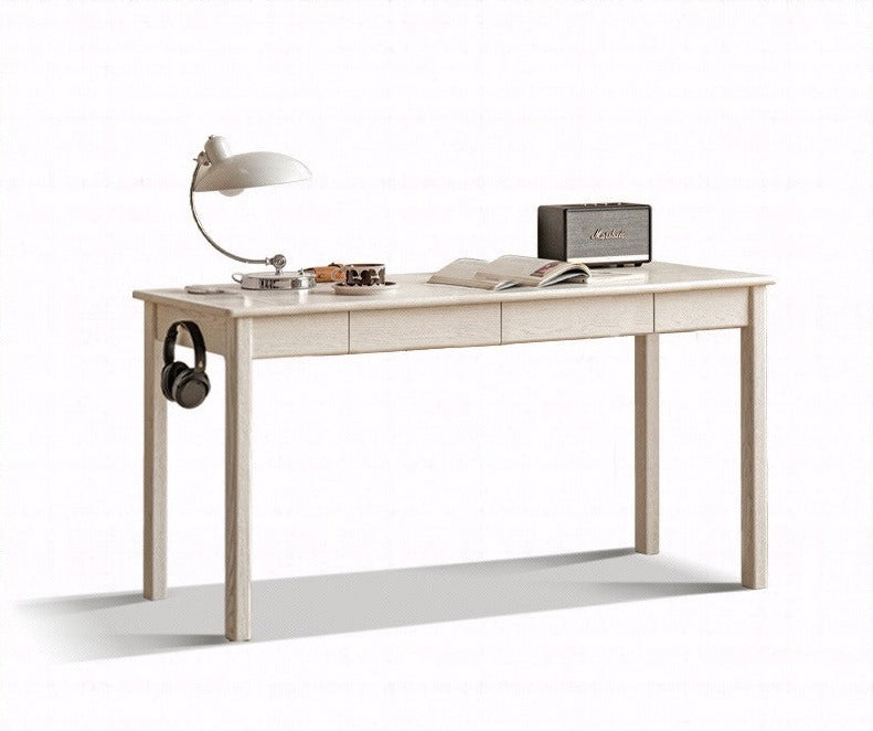 Oak solid wood Cream style Office desk