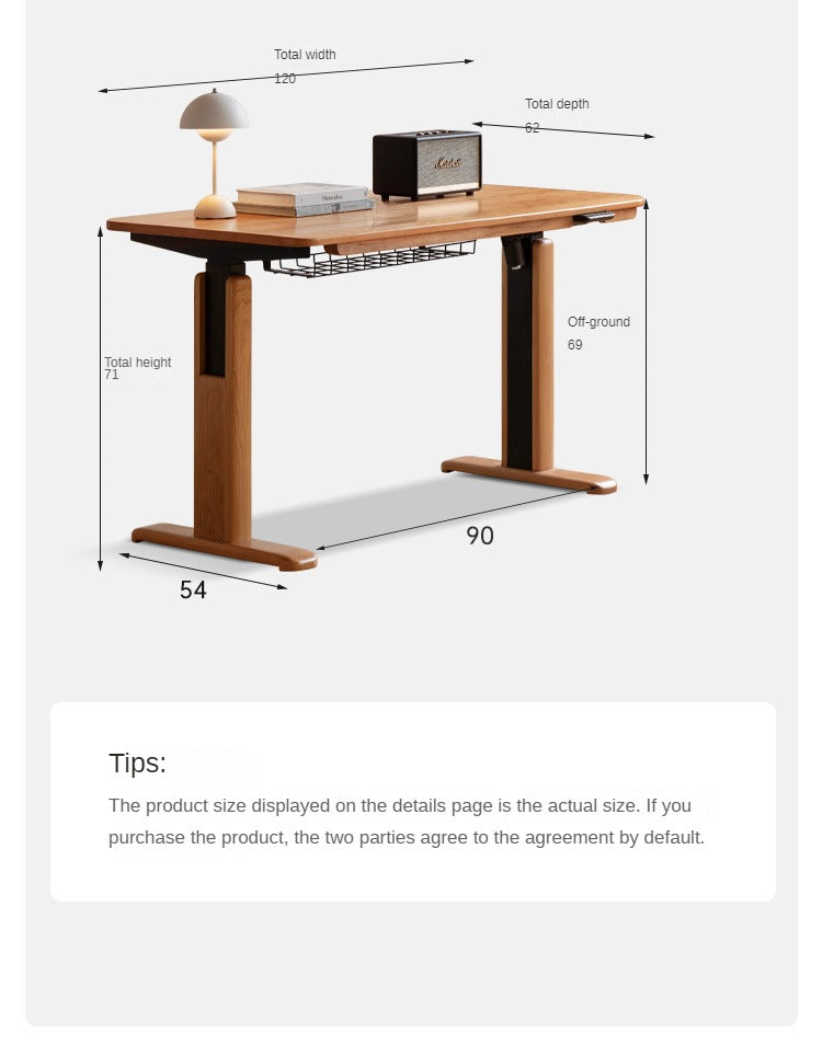 Cherry Wood Electric Elevating Desk)
