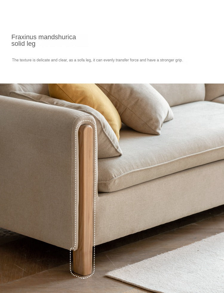 Luxury fabric sofa oak solid wood)