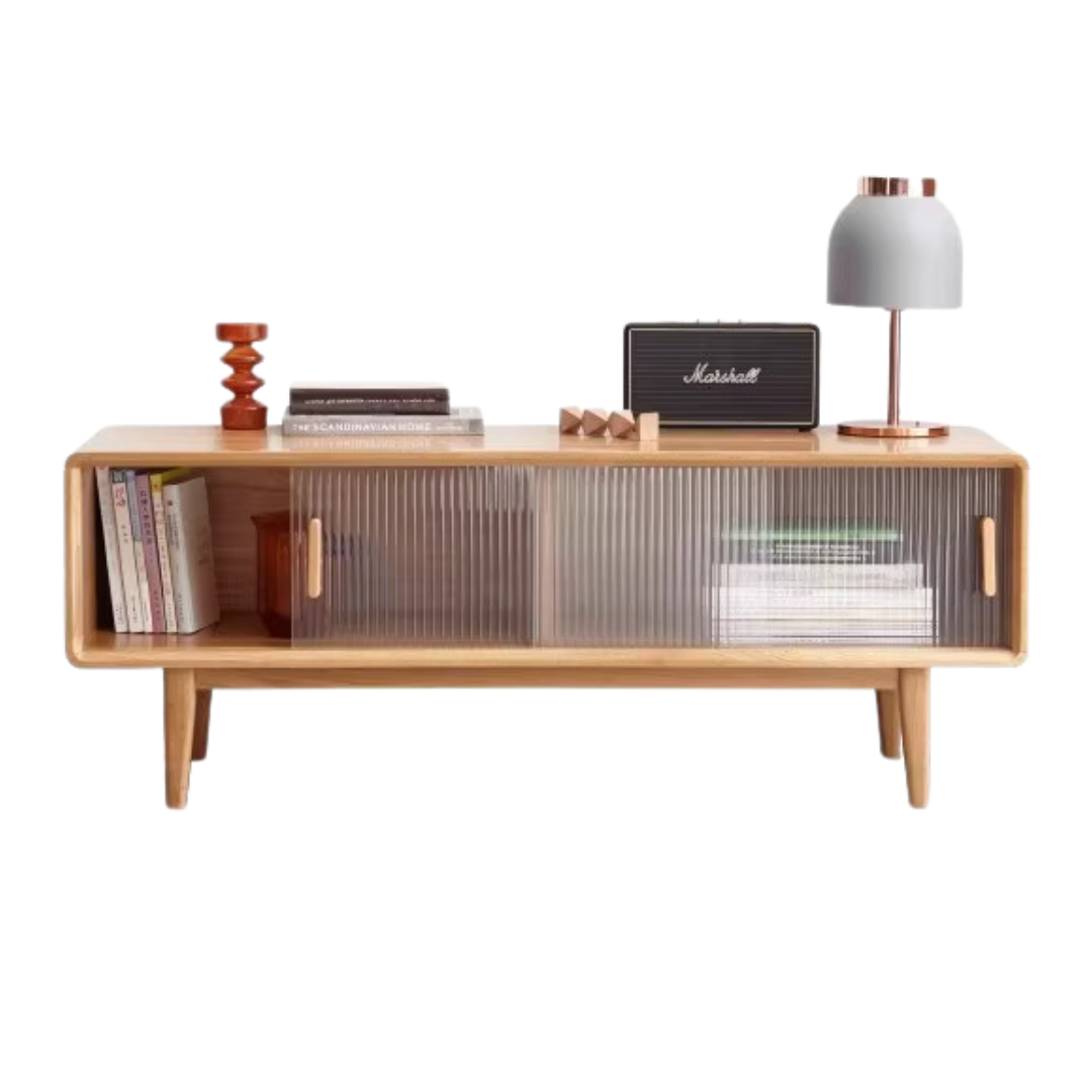 Oak solid wood TV stand: