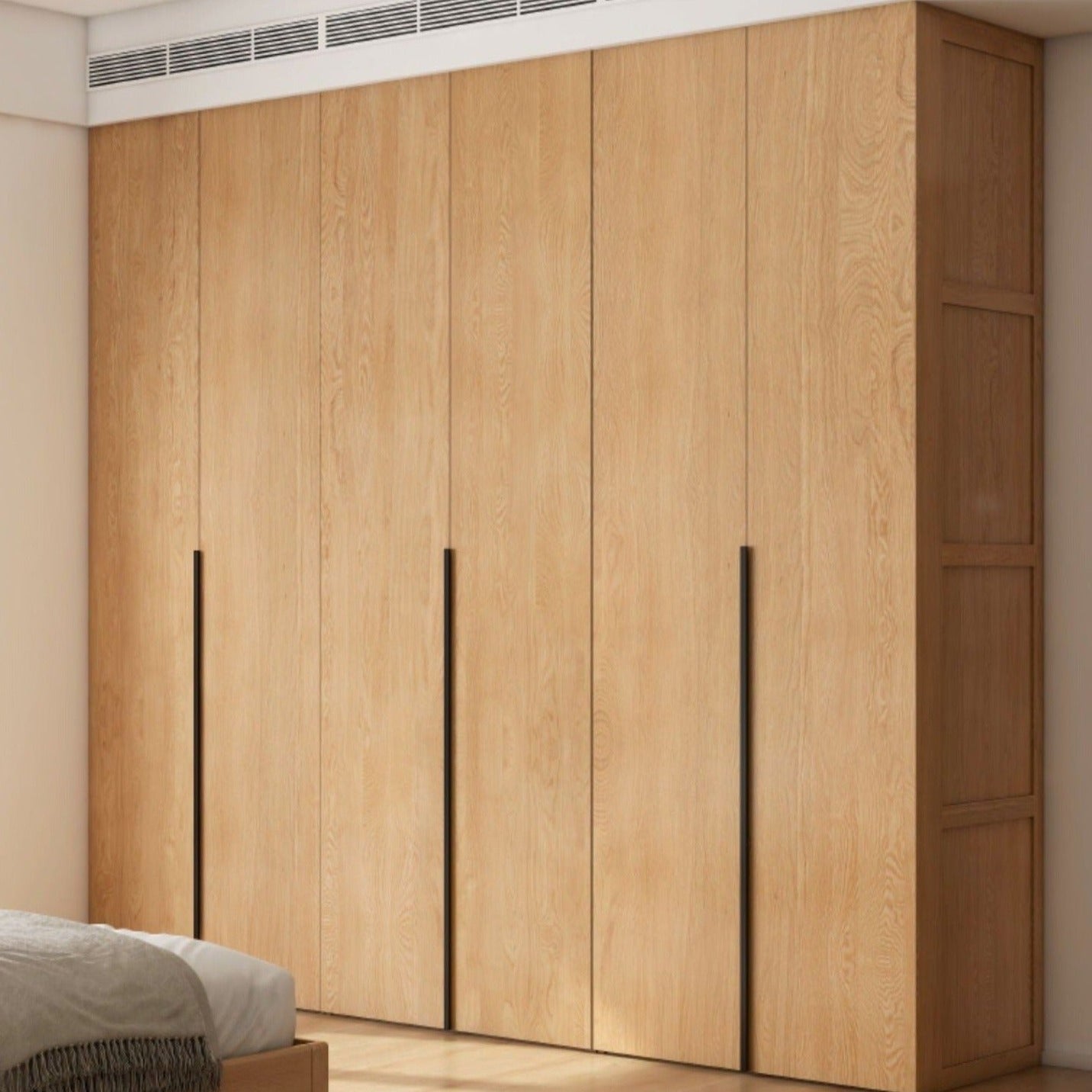 Oak solid wood high wardrobe modern: