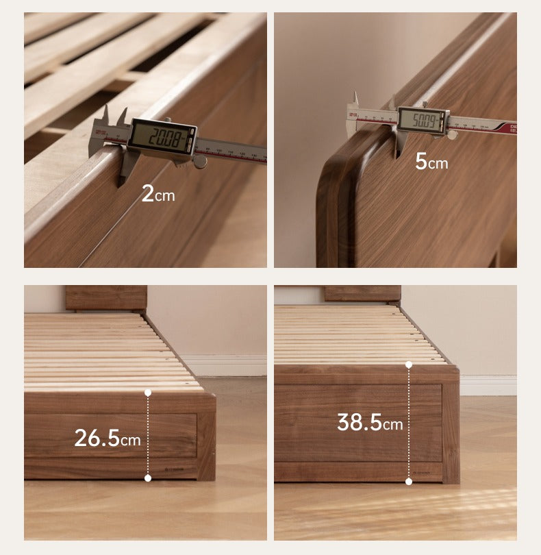 Black walnut , Oak solid wood bed box modern.