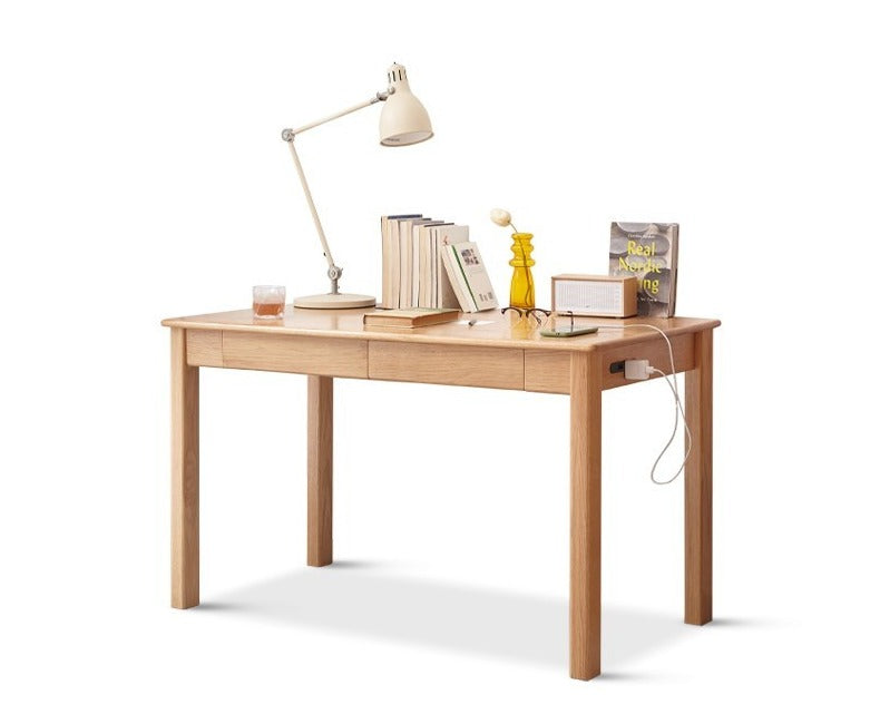 Oak, Ash solid wood USB office desk