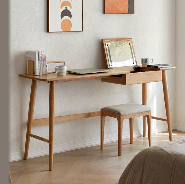 Oak solid wood Office desk and Dressing tables 2-in-1)