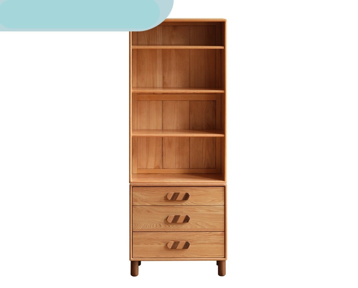 Oak solid wood wardrobe bookcase free combination