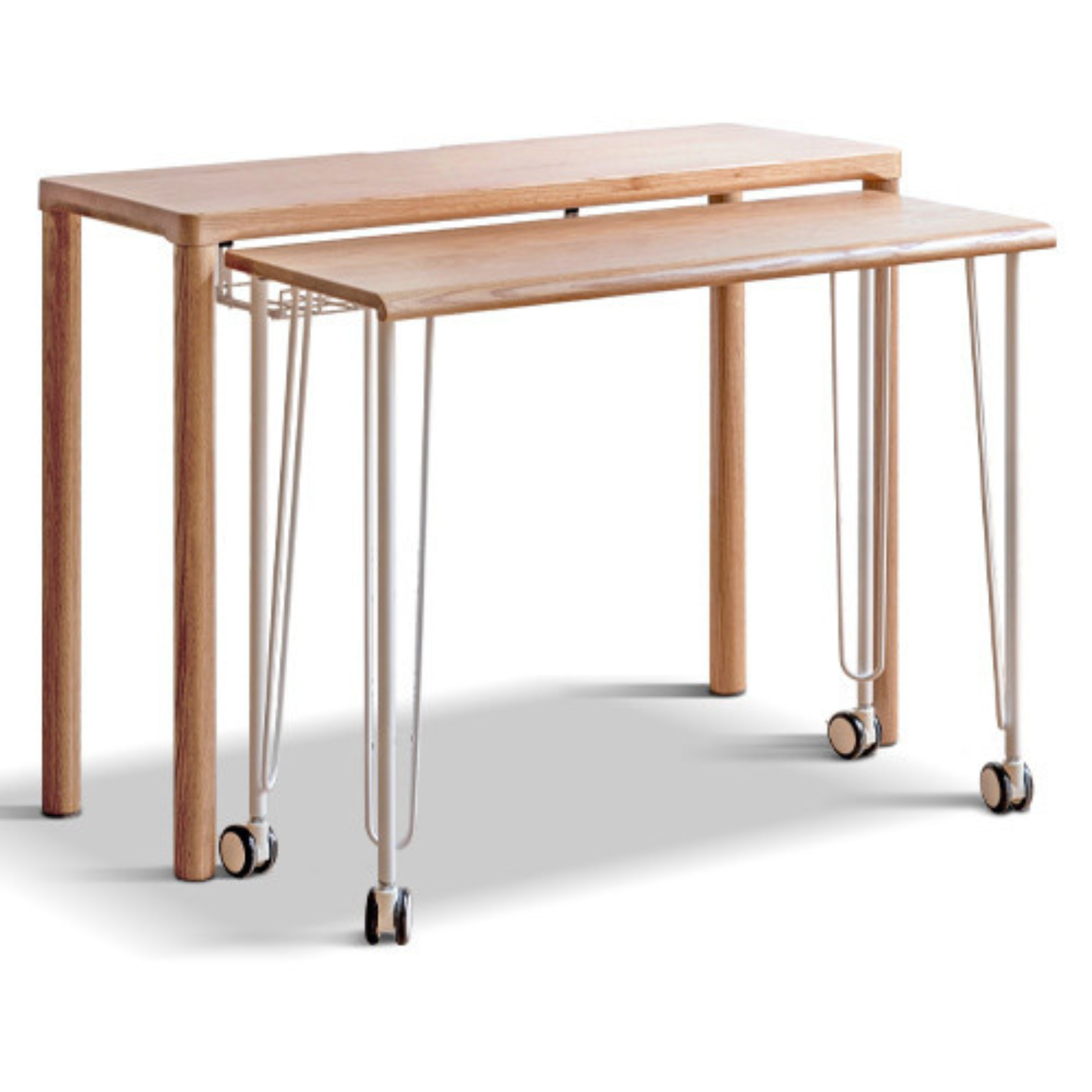 Oak solid wood Two-level stackable Office desks)
