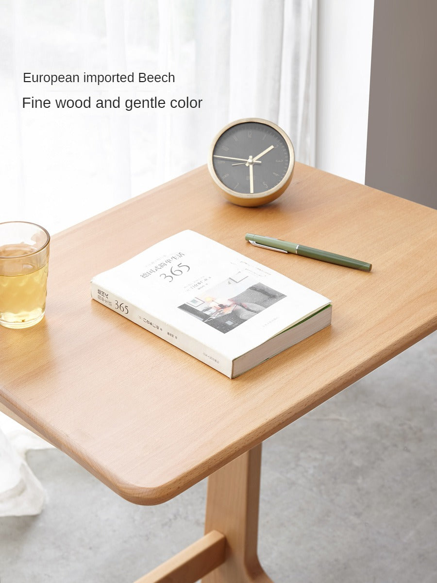 Oak Solid wood C-shaped side table-