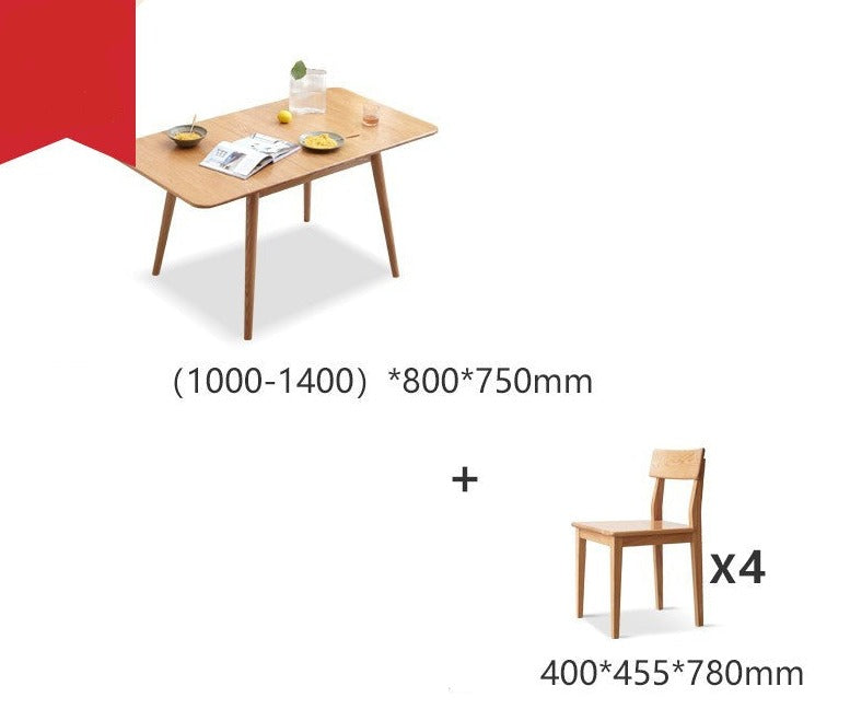 Oak solid wood Retractable folding dining table: