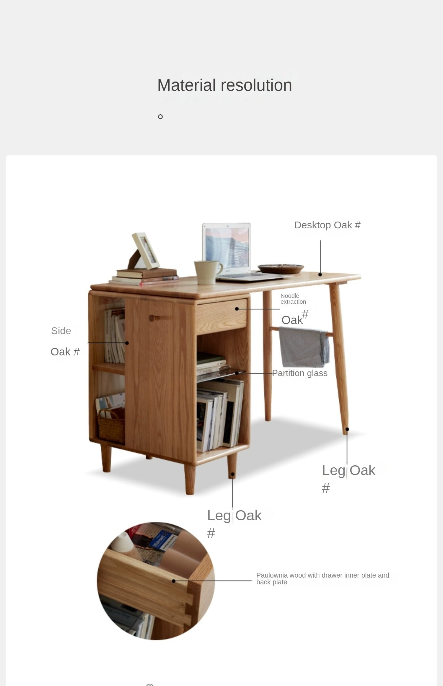 Oak solid wood Double Office desk )