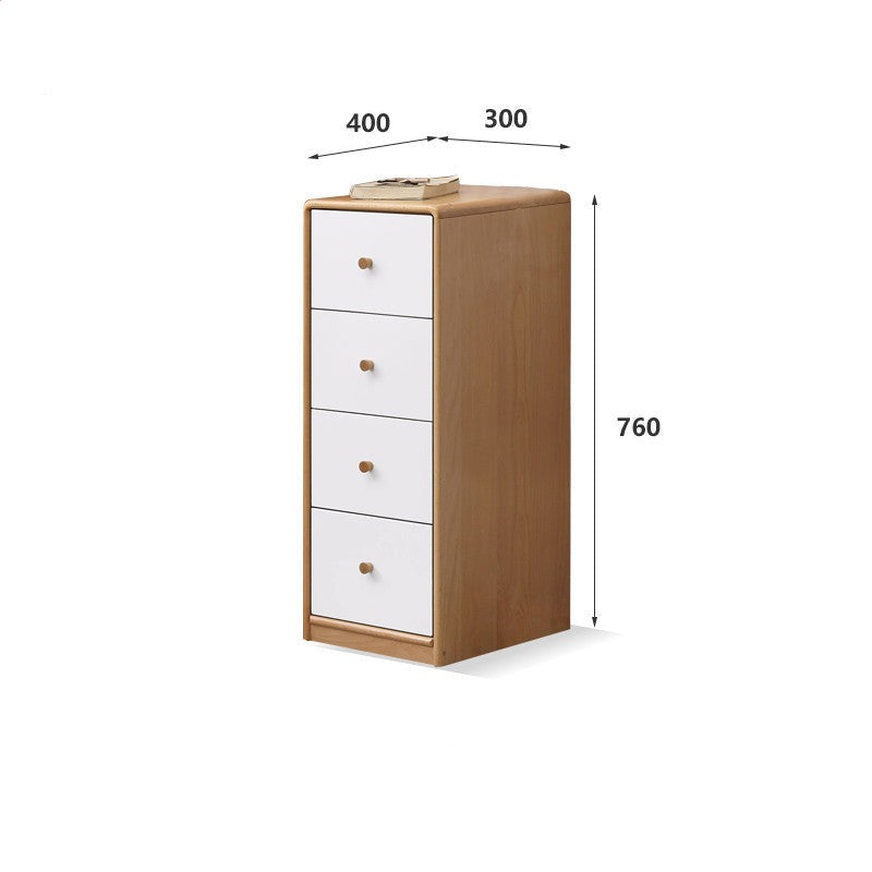 Oak, Beech solid wood side cabinet, multi-functional storage: